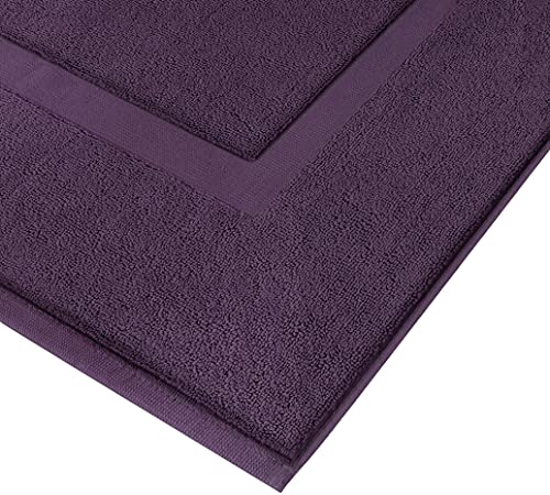 Utopia Towels Bundle Pack of 600 GSM Bath Sheet Set (2-Pack) and Banded Bath Mats (2-Pack) – 100% Ring-Spun Cotton – Highly Absorbent – Soft & Luxurious – Plum