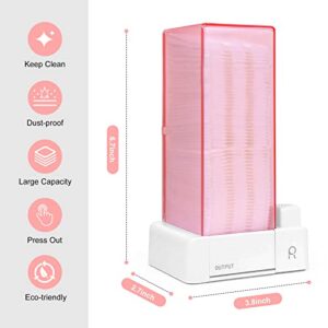 Automatic Cotton Pad Holder, Square Press Out Cosmetic Cotton Makeup Removers Pad Holder, Makeup Cotton Organizer Container Dispenser Storage Display Rack