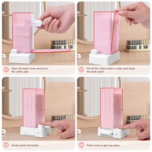 Automatic Cotton Pad Holder, Square Press Out Cosmetic Cotton Makeup Removers Pad Holder, Makeup Cotton Organizer Container Dispenser Storage Display Rack