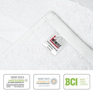 Infinitee Xclusives Premium White Bath Sheets – Pack of 2, 35x70 Inches Large Bath Sheet Towel + Hand Towels - Pack of 6 + Washcloths Set – Pack of 12