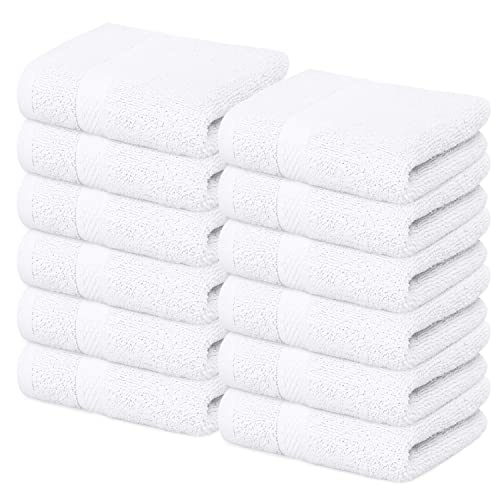 Infinitee Xclusives Premium White Bath Sheets – Pack of 2, 35x70 Inches Large Bath Sheet Towel + Hand Towels - Pack of 6 + Washcloths Set – Pack of 12