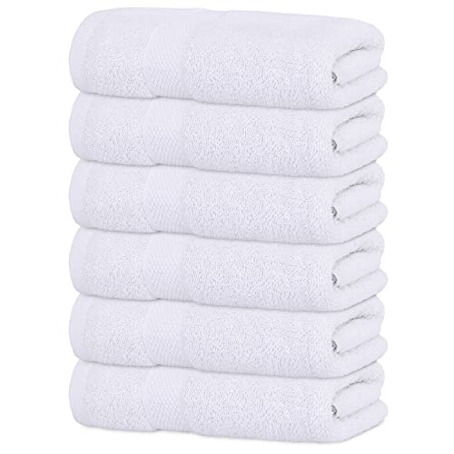 Infinitee Xclusives Premium White Bath Sheets – Pack of 2, 35x70 Inches Large Bath Sheet Towel + Hand Towels - Pack of 6 + Washcloths Set – Pack of 12