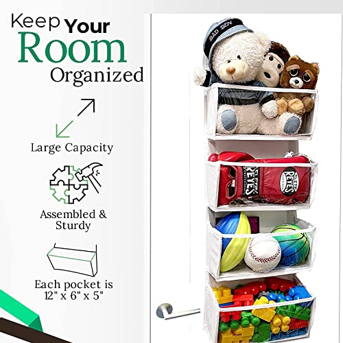 Homey Product Big Pocket Over The Door Organizer Storage Rack - Transparent Large Capacity - for Your Kitchen, Bathroom, Toy Room, Closet