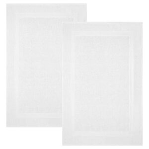 Infinitee Xclusives Premium White Bath Sheets – Pack of 2, 35x70 Inches Large Bath Sheet Towel + Cotton Banded White Bath Mats – Pack of 2, 22x34 Inches