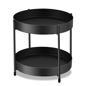 2-tier bathroom countertop organizer decorative tray vanity tray cosmetic & makeup storage standing shelf, black