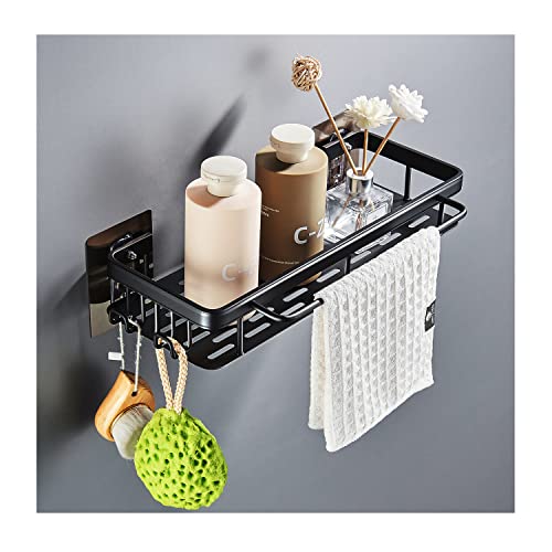 AIJALY Adhesive Shower Caddy, 13.7in Shower Shelf, No Drilling Rustproof Stainless Steel Shower Organizer for Inside Shower & Kitchen Storage