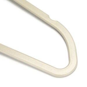 Quality Hangers 50 Pack Slim Plastic Hangers for Clothes - Heavy Duty Non-Velvet Hangers with 360° Swivel Chrome Hook & Non Slip Notches - Ideal for Dresses Coats Shirts Jackets & More - Ivory/Beige