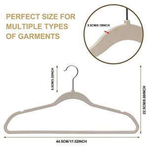 Quality Hangers 50 Pack Slim Plastic Hangers for Clothes - Heavy Duty Non-Velvet Hangers with 360° Swivel Chrome Hook & Non Slip Notches - Ideal for Dresses Coats Shirts Jackets & More - Ivory/Beige