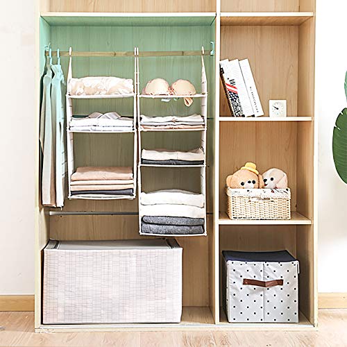 Booluee Plastic Hanging Closet Organizer, Folding Wardrobe Storage Rack, Multi-Layer Foldable Hanging Storage Rack, Clothing Organization Rack (Large)