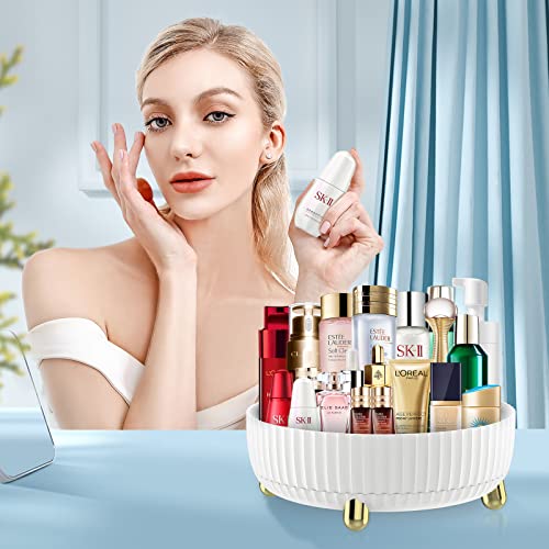 360°Rotating Makeup Organizer for Vanity, Large Capacity Lazy Susan with Non-slip Base, Perfume Organizer for Bedroom Bathroom Makeup Display Case Organizer Container for Cosmetics Brushes Lipsticks