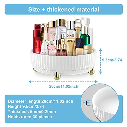 360°Rotating Makeup Organizer for Vanity, Large Capacity Lazy Susan with Non-slip Base, Perfume Organizer for Bedroom Bathroom Makeup Display Case Organizer Container for Cosmetics Brushes Lipsticks