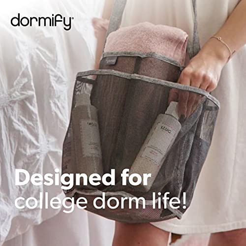 Dormify Shower Tote | 7 Pockets | Portable Shower Caddy Tote | GREY Mesh Shower Caddy Bag | Travel Shower Caddy | Dorm & Bedroom Shower Caddy | Bathroom Caddy Organizer| Dorm & Bedroom Essential