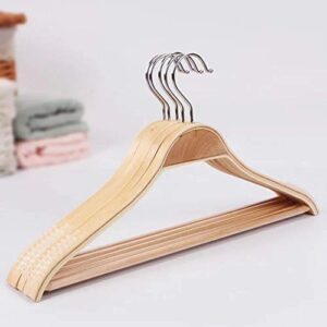 Kihamp Durable Natural Wooden (16pcs) with Extra Smooth Finish, Heavy Duty, Slip, Non Wrinkles, Wood Suit, Perfect Clothes Hangers for Coat, Pant,Shir