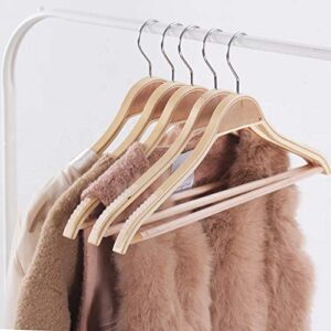 Kihamp Durable Natural Wooden (16pcs) with Extra Smooth Finish, Heavy Duty, Slip, Non Wrinkles, Wood Suit, Perfect Clothes Hangers for Coat, Pant,Shir