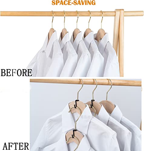 Koobay Clothes Hanger Connector Hooks, 36PCS, Clothes Hanger Organizer Mini Space Saver Hangers Clothes Hanger Extender Cascading Connection Hooks for Wooden/Velvet/Metal/Plastic Hangers (Black)