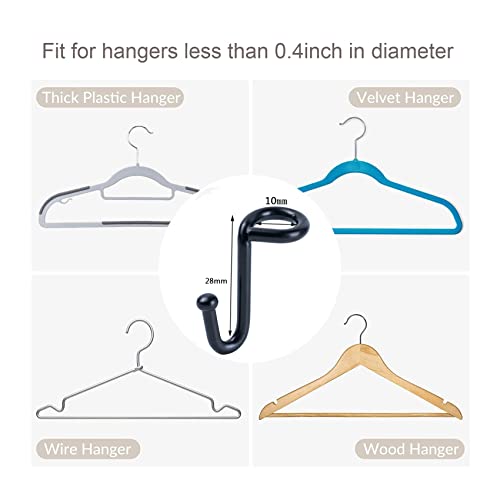 Koobay Clothes Hanger Connector Hooks, 36PCS, Clothes Hanger Organizer Mini Space Saver Hangers Clothes Hanger Extender Cascading Connection Hooks for Wooden/Velvet/Metal/Plastic Hangers (Black)