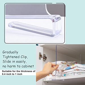 AOIEORD Shelf Dividers Acrylic Closet Clear Organizer for Clothes Book Shoes Display Cabinet Adjustable Separators 4 Pack