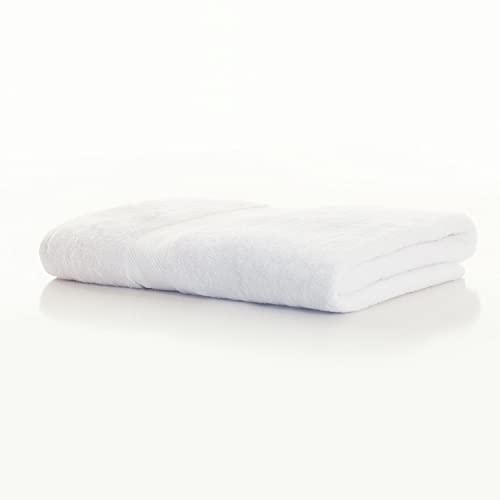 OCM 100% Cotton Oversized Bath Sheet | White | Supersoft 30" x 60" Bathroom Towel | for House, Dorm, Apartment, Spa, Gym and More