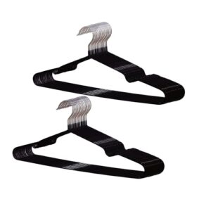 LIYZWJY Metal Hanger with Rubber Coated,Non-Slip,Clothes Hangers, Coat Hanger, Shirt Coat Hanger (Black, 30)