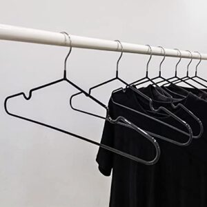 LIYZWJY Metal Hanger with Rubber Coated,Non-Slip,Clothes Hangers, Coat Hanger, Shirt Coat Hanger (Black, 30)