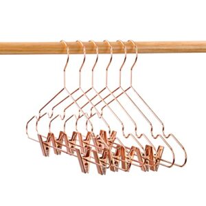 Koobay 16.5” Shiny Metal Wire Clips Clothes Hangers, 10PACK , Rose Gold Coat Suit Pants Clothes Garment Hangers for Closet Hangers