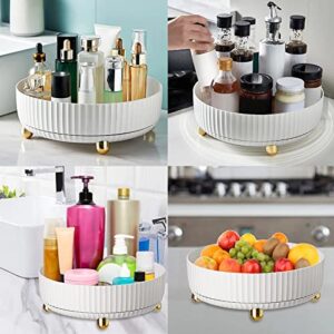 Makeup Perfume Organizer Perfume Tray,360 Degree Rotating Lazy Susan Cosmetic Desk Storage Makeup Organizer Lotions Display Case Round Gift Tray with Large Capacity