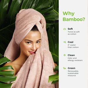 Cariloha 600 GSM Bamboo-Viscose & Turkish Cotton Hand Towel - Odor Resistant, Highly Absorbent - Includes 3 Hand Towels - Blush