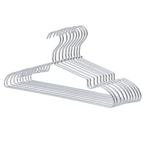 aluminum metal hangers ,10 pack strong heavy duty hanger for shirt,coat suit,lightweight ultra thin space saving hangers