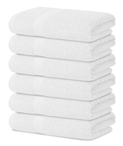 filament alley 6 pack bath towel set 22x44 luxury cotton towels ideal for pool gym spa hotel shower home bathroom towels absorbent lightweight soft white