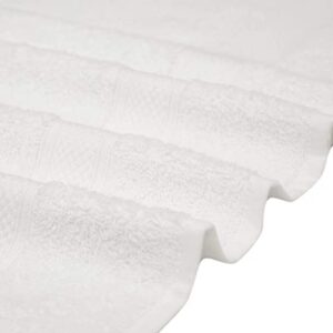 KAHAF COLLECTION 100% Cotton Bath Towel Set, White 24x48 Pack of 6 Towels, Quick Dry, Highly Absorbent, Soft Feel Towel, Gym, Spa, Bathroom, Shower, Pool, Luxury Soft Towels Light-Weight