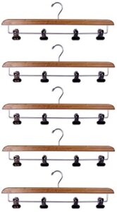 set of 5-super duper sturdy bamboo kilt hangers