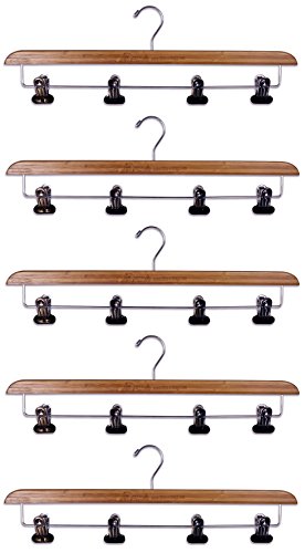 Set of 5-Super Duper Sturdy Bamboo Kilt Hangers