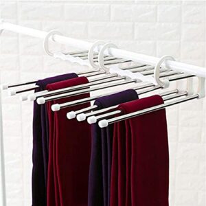 Polly Online Stainless Steel Pants Hangers Trousers Rack Closet Hangers Jeans Clothes Organizer Folding Storage Rack Trousers Hangers Space Saving