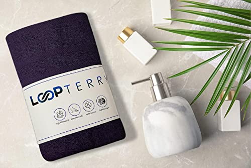 LOOP TERRY Bath Towel Set - 100% Cotton 6 Pack 24 x 46 Quick Dry Towels. Lightweight & Absorbent, 500 GSM Soft Towels use for Bath, Pool, Spa, Gym, Guest Bathroom, Ideal for Daily Drying