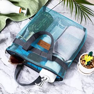 5 Pieces Mesh Shower Caddy Tote Gym Shower Caddy Travel Shower Bag Quick Dry Shower Bag with Zipper Portable Lightweight Hanging Mesh Toiletry Bag for Shower College Dorms Swimming Beach Games Sports