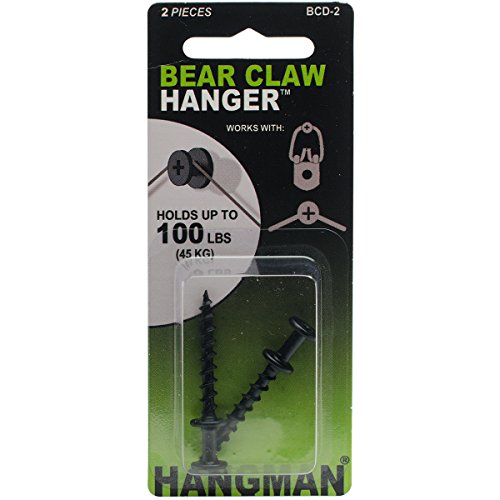 Hangman Products BCD-2 Double Headed Bear Claw Hanger (2 Pack), 1.25", Black