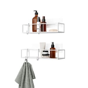 umbra cubiko shower bin caddy set, white