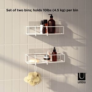 Umbra Cubiko Shower Bin Caddy Set, White