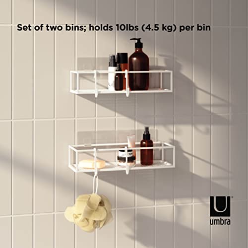 Umbra Cubiko Shower Bin Caddy Set, White