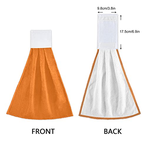 Orange Halloween Kitchen Hanging Towel 12 x 17 in Bath Bathroom Towels Hand Tie Towel Set 2 Pcs Tea Bar Dish Cloths Dry Towel Soft Absorbent Durable for Laundry Room Decor