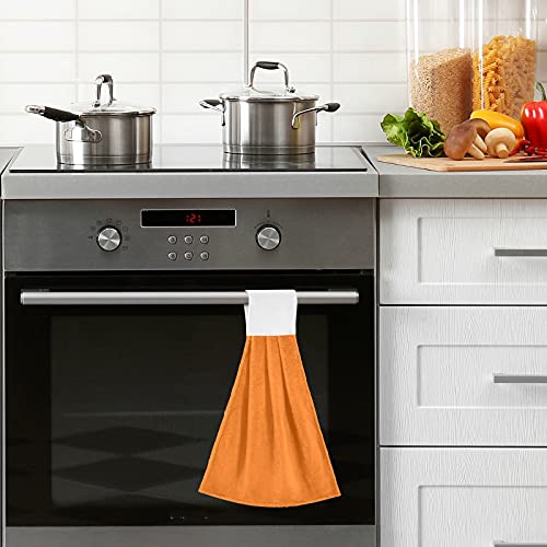 Orange Halloween Kitchen Hanging Towel 12 x 17 in Bath Bathroom Towels Hand Tie Towel Set 2 Pcs Tea Bar Dish Cloths Dry Towel Soft Absorbent Durable for Laundry Room Decor