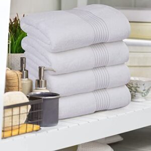 Utopia Towels - Bath Towels Set - Luxurious 600 GSM 100% Ring Spun Cotton - Quick Dry, Highly Absorbent, Soft Feel Towels, Perfect for Daily Use (Pack of 4) (27 x 54, White)