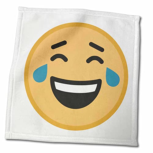 3dRose Crying Laughing, Picture of Laughing on White Background - Towels (twl-265892-3)