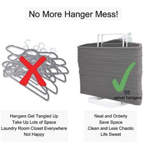 Hanger Storage Organizer, 110 Wire Clothes Hanger Holder, Hanger Stacker Rack for Laundry Closet, Hanger Caddy Stand for Adult or Child Clothes Hangers White