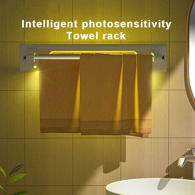 TJLSS LED Induction Light Towel Holder Without Drilling 1/2 Rod Towels Bathroom Shelf Bathroom Accessories (Color : D, Size : As Shown)