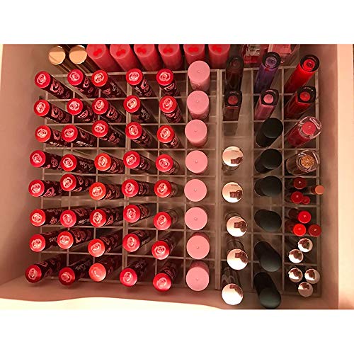 Hedume 2 Pack Lip Gloss Holder Organizer, 24 Spaces Acrylic Lip Gloss Organizer & Beauty Makeup Holder, Lipgloss Display Case for Tall Lip Gloss / Lipstick Products