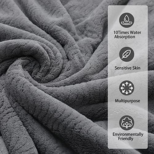 4 Piece Bath Towel Oversized Bath Sheet 35"x70" Grey Bathroom Towel Extra Large Bath Towel Set Highly Absorbent Quick Dry Premium Towel for Bathroom Spa Gym Hotel 600GSM Shower Towel for Daily Use