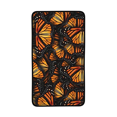 TUBIAZICOL Orange Monarch Butterflies Hand Towels Soft Face Towel Microfiber Coral Velvet Highly Absorbent Towel Washcloths for Bath Kitchen Bathroom Sports Yoga Travel 16"X28"