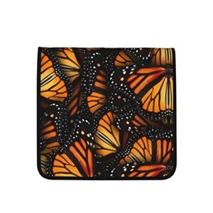 TUBIAZICOL Orange Monarch Butterflies Hand Towels Soft Face Towel Microfiber Coral Velvet Highly Absorbent Towel Washcloths for Bath Kitchen Bathroom Sports Yoga Travel 16"X28"