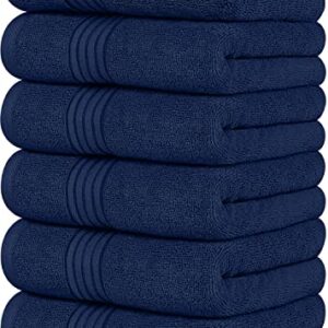 Utopia Towels 6 Piece Luxury Hand Towels Set, (16 x 28 inches) 100% Ring Spun Cotton, Lightweight and Highly Absorbent 600GSM Towels for Bathroom, Travel, Camp, Hotel, and Spa (Navy)